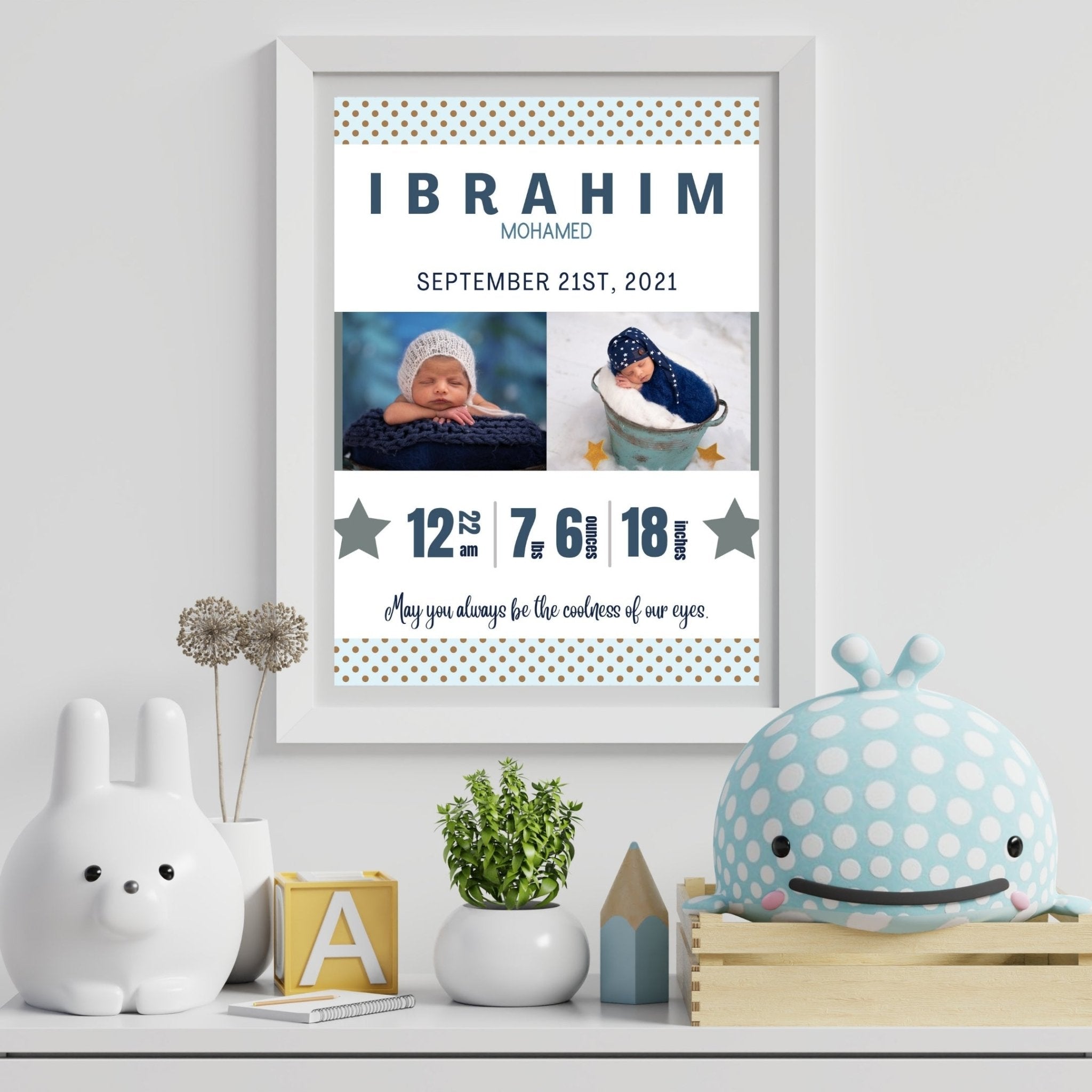 Birth Announcement Wall Art – AyaansCraftyCreation